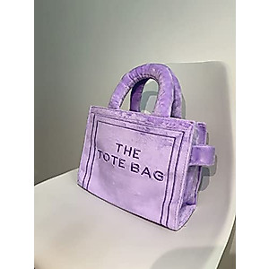 The Tote Bag for Women, Plush Work Travel Handbag with Shoulder Strap Top-Handle Shoulder Crossbody Bags for Daily, Office (purple)