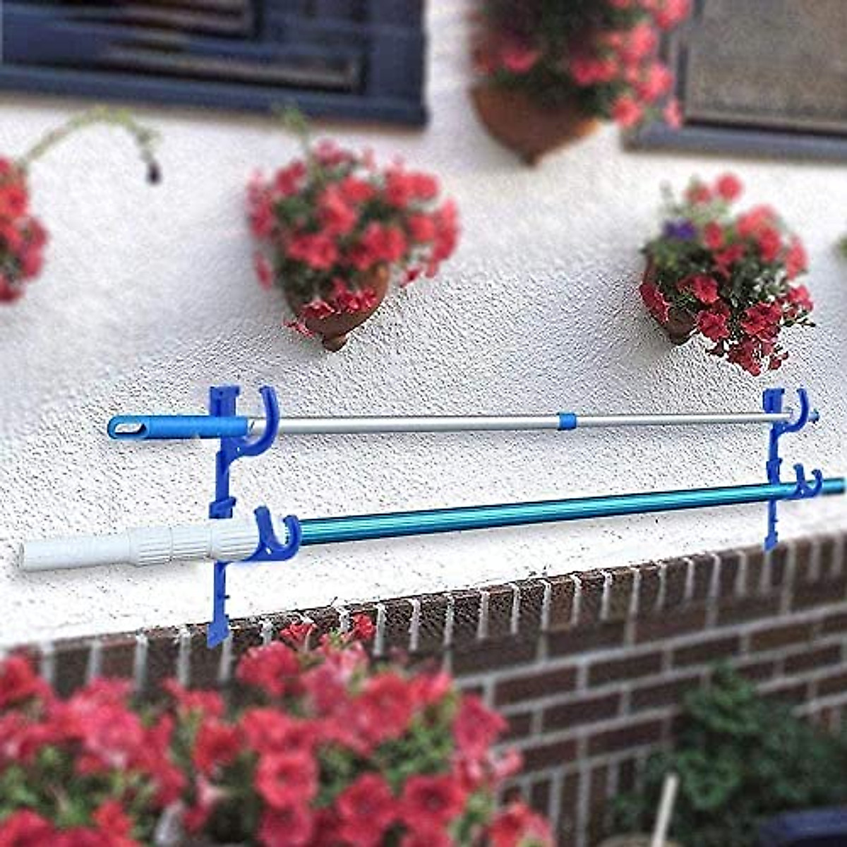 Pool Pole Hanger Leaf Rakes Vacuum Hose with Screw Blue Tools Multi Purpose Brushes D7y4 Garden Skimmers Outdoor Holder Plastic