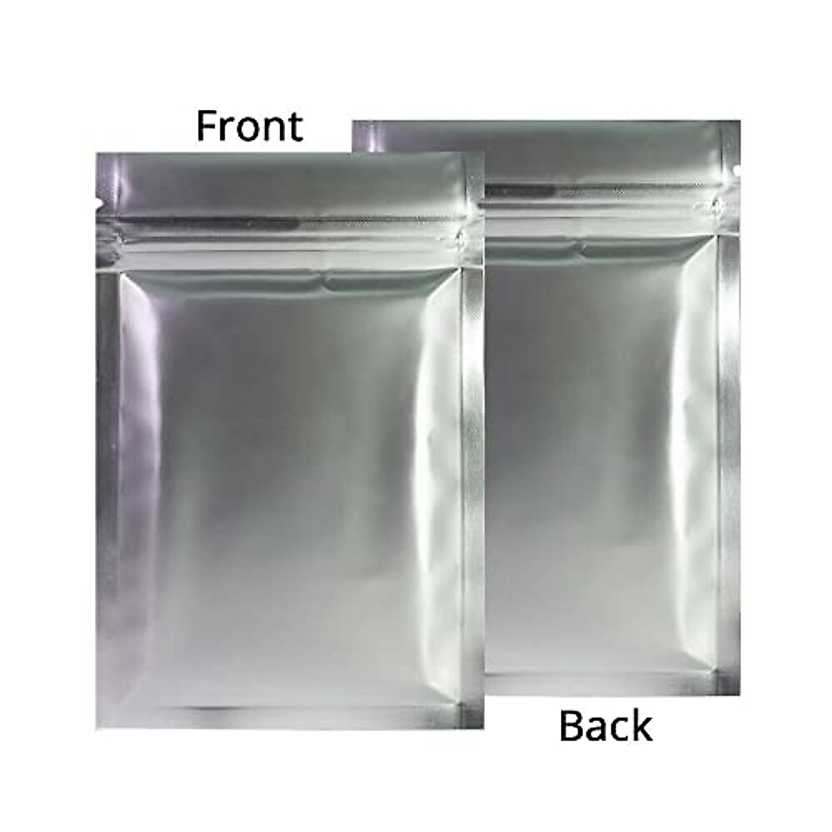 Sweet And Sleak 100 Pcs Resealable Mylar ZipLock Smell Proof Bags 4 x 6 Inches Flat Double Sided Silver Heat Sealable Incl. 24 Small Round ''Thank You'' Stickers (AP083)