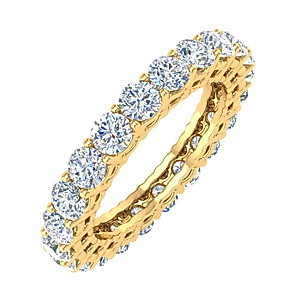 2.2 Carat Prong Set Diamond Eternity ring in 14K Yellow Gold - IGI Certified (Ring Size 4)