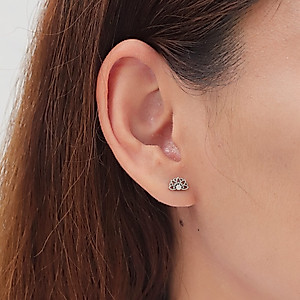 Boma Jewelry Sterling Silver Balinese Style Lotus Stud Earrings