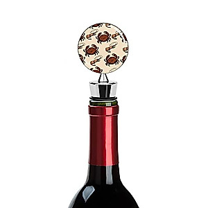 Ocean Sea Crabs Shrimps Wine Bottle Stoppers Reusable Plug Wine Saver Corks for Beverage Holiday Party Kitchen Decorative