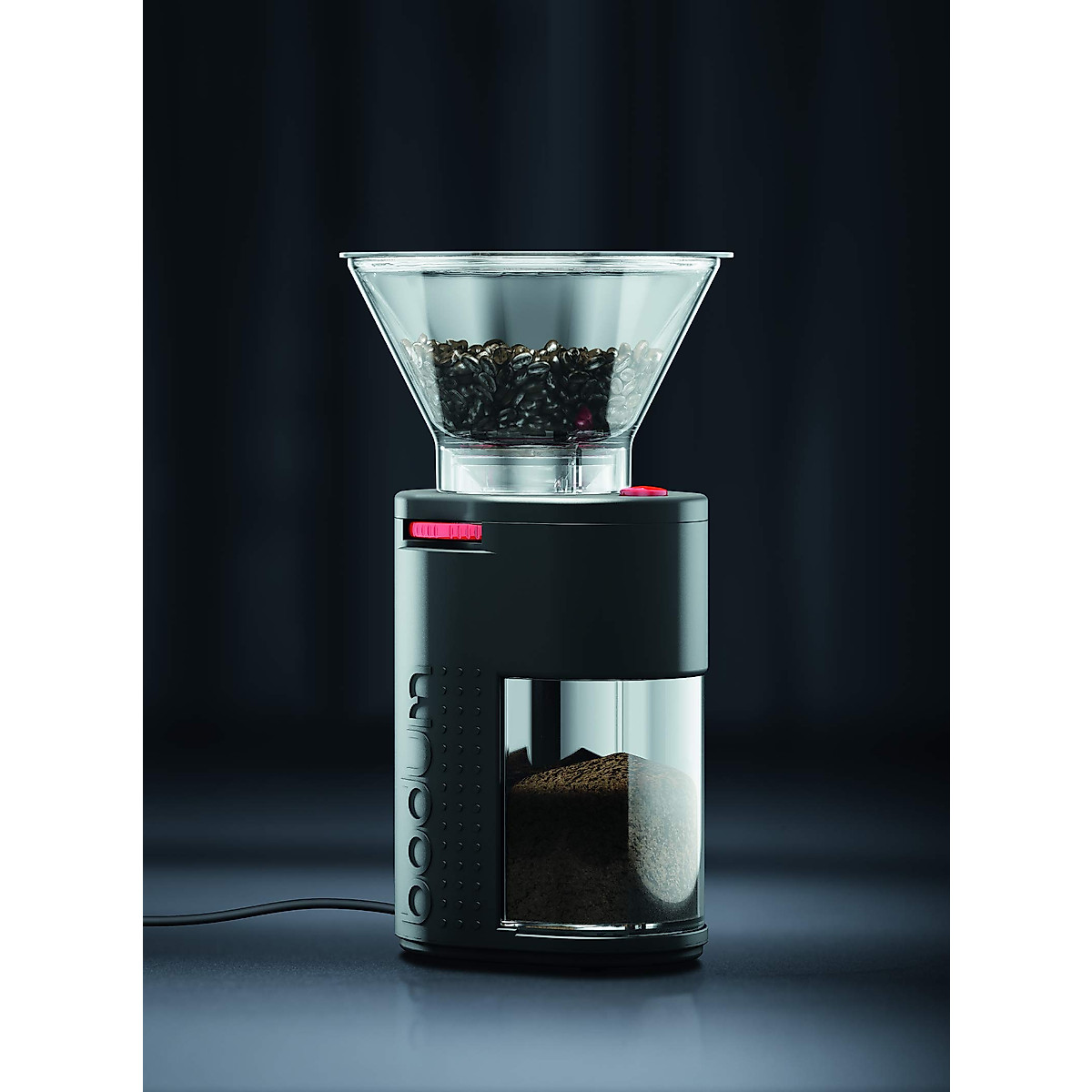 Bodum Bistro Standard Conical Burr Electric Coffee Grinder, 12 Inches, Black