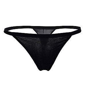 YOYI FASHION Women Cotton Low Rise Soft Breathable T-Back G-String Thong Panties 6 Packs US Size M/L