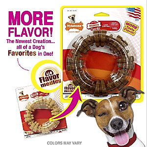 Nylabone 5 Pack of Power Chew Textured Ring Dog Toys, Souper, Flavor Medley, for Extreme Chewers Up to 50 Pounds