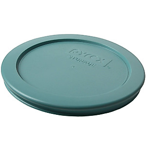 Pyrex Turquoise (3) 7200-PC, (3) 7201-PC, & (3) 7402-PC Round Plastic Food Storage Replacement Lids, Made in USA