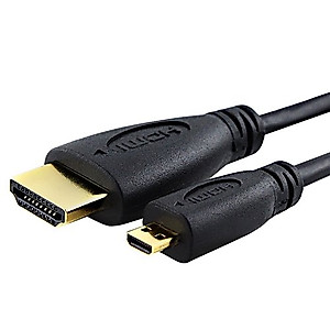 6ft Micro-HDMI (type D) to Regular HDMI (type A) high Speed Cable with Ethernet (up to 1440p) for MOTOROLA MB810 DROID X / HTC Touch EVO 4G