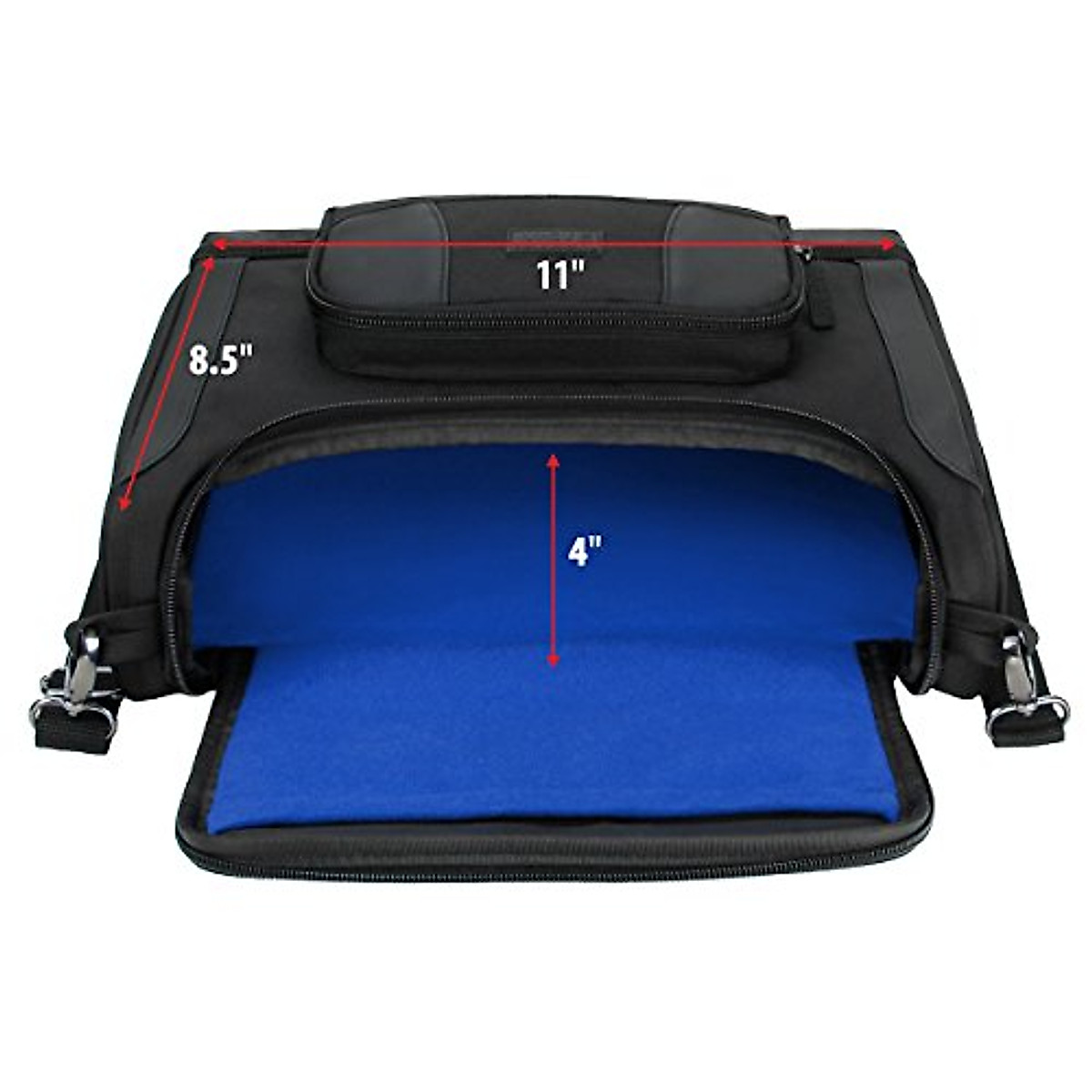 USA GEAR Mini Projector Case S7 Pro Portable Projector Bag Carrying Case with Accessory Storage - Compatible with Small LED Projectors from Vankyo, DR. J, AuKing, PVO, DBPOWER, CiBest (Blue)