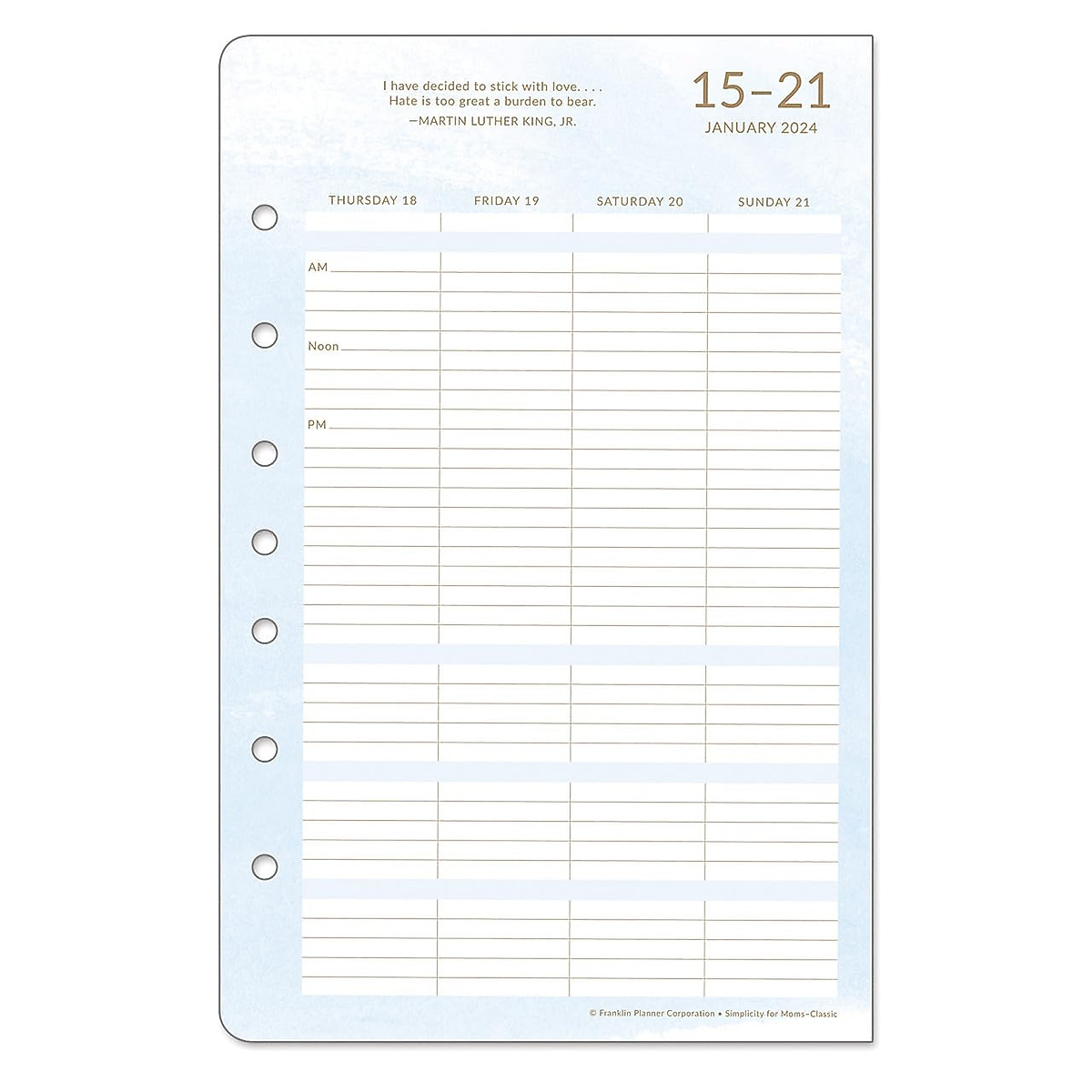 FranklinCovey - Simplicity for Moms Weekly Ring-Bound Planner (Classic, Jan 2024 - Dec 2024)
