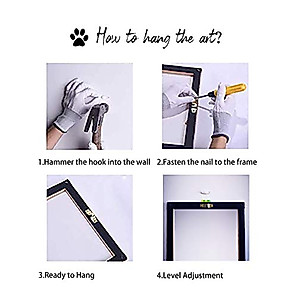 COLLA Canvas Print Wall Art Teal Purple Daisy Flower Butterflies Decorative Paintings Modern Home Wall Decor for Bedroom Living Room Bathroom Framed Ready to Hang 12x12 Inches