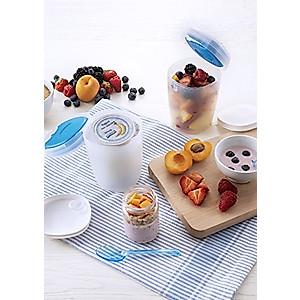 Snips Porta Yogurt | Contenitore Refrigerato Con Cucchiaino | Lunch Box | Contenitori per Cibi | 0,5 LT | Colore Azzurro | Coperchio con Chiusura di Sicurezza | Made In Italy | Bpa Free