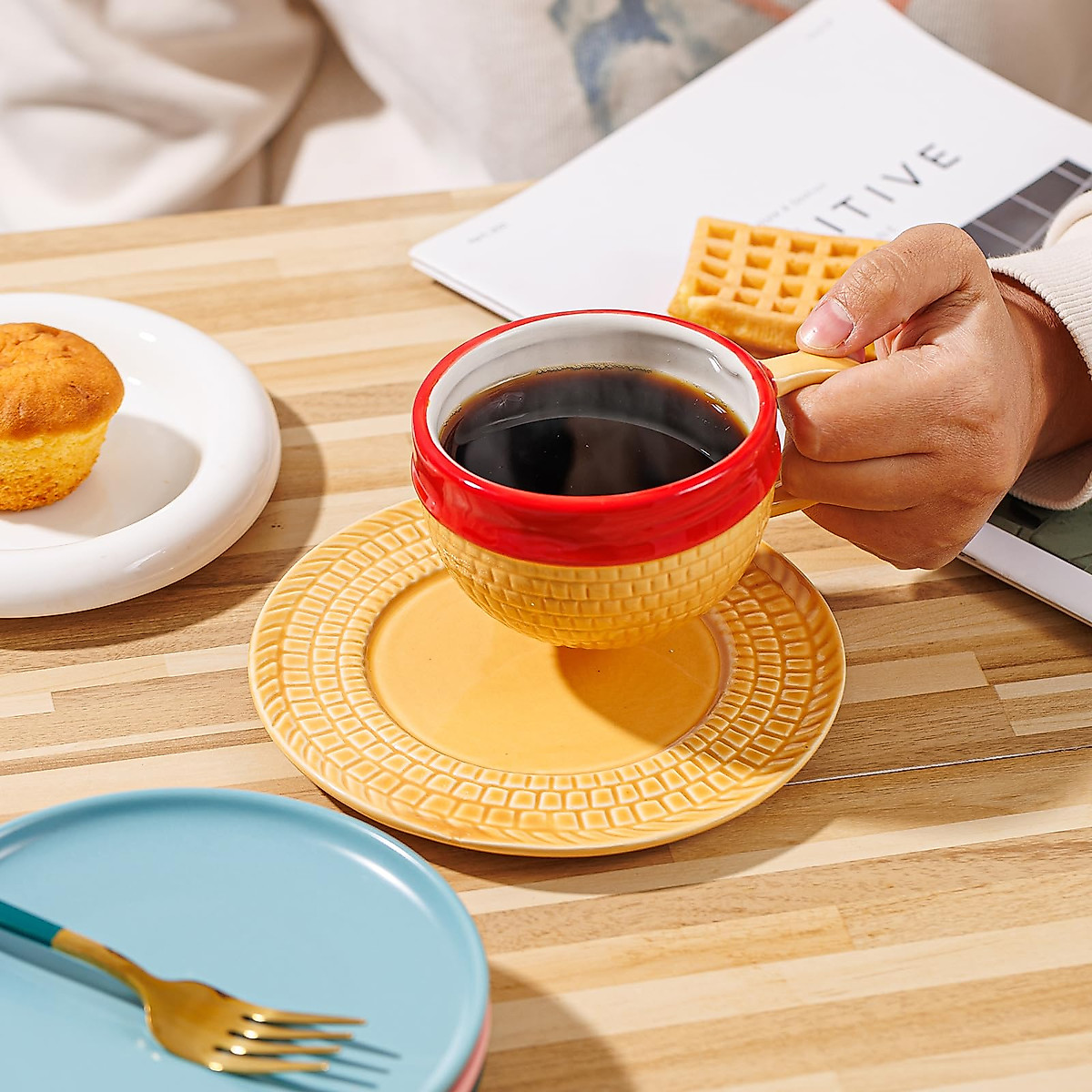 DRZYJ Novelty Creative Anime One Piece Fun Coffee Mugs Ceramic Coffee Tea Milk Cup Office Cup Gift for Adults Kids Birthday