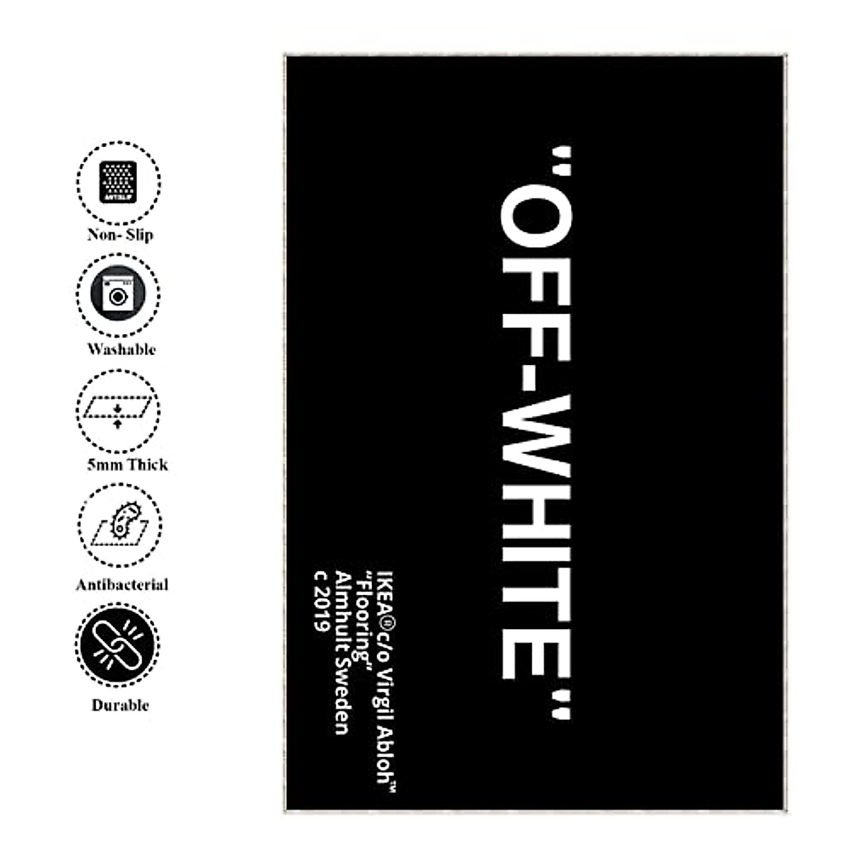 Keep Off, Popular Rug, Home Decor Rug, Themed Rug, Office Carpeting, Black and White Rug e721 (3.2x4.6 feet - 100x140 cm)