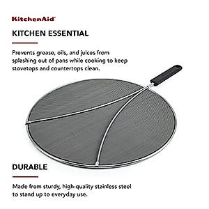 KitchenAid Gourmet Odor Absorbing Splatter Screen, 13-Inch, Black