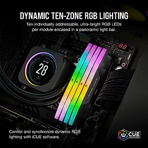 CORSAIR VENGEANCE RGB DDR5 RAM 32GB (2x16GB) 6000MHz CL36 Intel XMP iCUE Compatible Computer Memory - Black (CMH32GX5M2D6000C36)