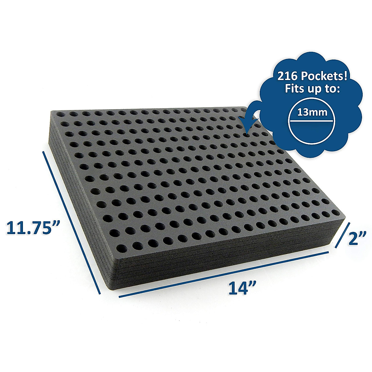Polar Whale Test Tube Radioimmunoassay Rack Black Foam Storage Rack Organizer Stand Transport Holds 216 Tubes Fits up to 13mm Diameter