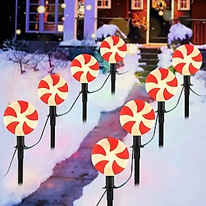 C9 Christmas LED Candy Pathway String Lights Outdoor, Multi-Color String Lights Waterproof for Pathway Decor Outdoor String Lights Decoration for Patio, Yard, Garden, Lawn Decoration, Green