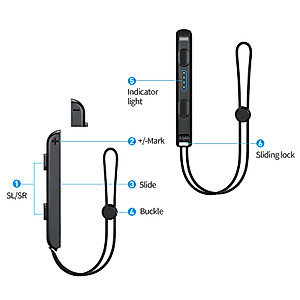 Wrist Strap for Joycon Controller - 4 Pack Lanyard Replacement Parts Accessories for Switch Joy Con Controller