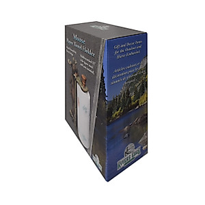Rivers Edge Products Countertop Paper Towel Holder, Unique Resin and Wood Paper Towel Holder, Novelty Napkin Roll Holder for Counter, Giftable Animal Paper Towel Stand, Moose