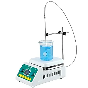 VEVOR Magnetic Stirrer Hot Plate, 5L Capacity Ceramic Coated Hotplate Lab Stirrer 200-2000RPM 608°F/320°C Max Temp Digital Magnetic Stirrer with Temp Probe Sensor and Stirring Bar
