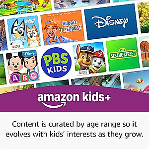 Amazon Fire 7 Kids tablet (newest model) ages 3-7. Top-selling 7" kids tablet on Amazon. Includes 6 months of ad-free and exclusive content, easy parental controls, 10-hr battery, 16 GB, Blue