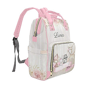 Personalized Animal Deer Fox Baby Diaper Bag Backpack Name Custom Mommy Baby Bags Travel Daypack for Mom Gifts