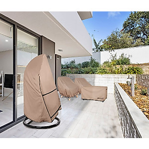 ULTCOVER Patio Hanging Egg Chair Cover - Waterproof Outdoor Single Seat Swing Egg Chair with Stand Cover 45W x 33D x 68H inches