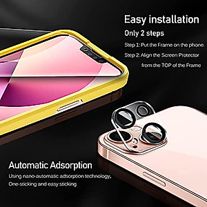 ivoler [4+2 Pack] Tempered Glass for iPhone 13 6.1 inch [4 Pack] with [2 Pack] Camera Lens Screen Protector with [Alignment Frame], Anti-Scratch Case Friendly Transparent HD Clear Film