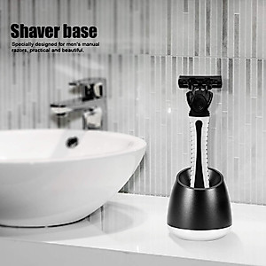 POCREATION Men's Shaving Razors Stand, Aluminum Manual Beard Shaving Razors Stand Safety Shaver Holder Base Accessory for Household