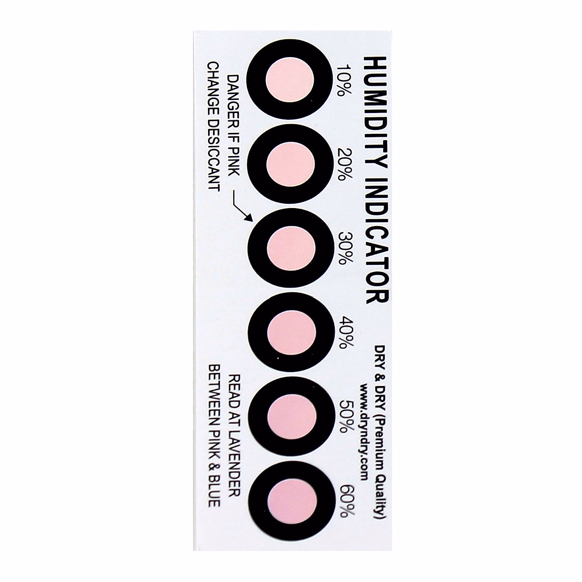 Dry & Dry Premium Humidity Indicator Cards (12 Cards) - 10-60% 6 Spot(Reusable)