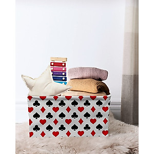 Storage Basket Poker Game Themed Large Foldable Storage Bins with Handles Las Vegas Theme Casino Waterproof Laundry Baskets for Organizing Clothes Shelves Closet Toy Gifts Bedroom Nursery 1 Pack
