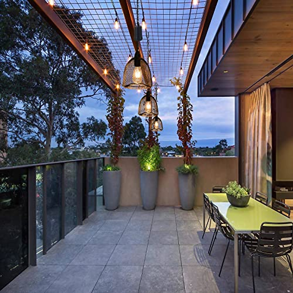 Battery Operated Hanging Light with 6 Hours Timer, Outdoor Indoor Decorative Lantern Chandelier Pendent Haning Metal Black Hanging Lamp for Patio Bar Yard Garden Porch Home…