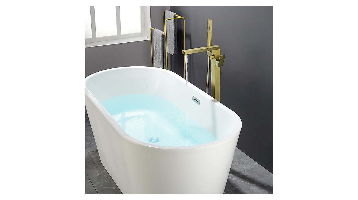 Elegant SHAMANDA Freestanding Bathtub Faucet in Gold