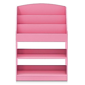 FURINNO 5-tier Kidkanac Magazine/Bookshelf With Toy Storage, Pink
