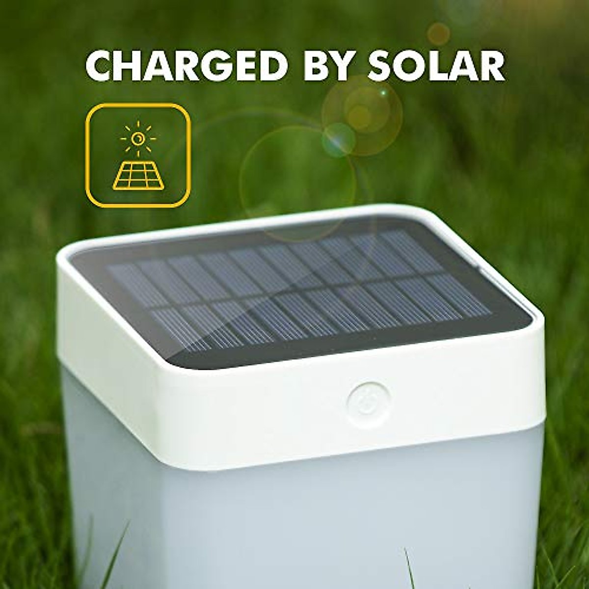 LUTEC Table Cube Light 100 Lumen 1 Watt 3 LED Simple Touch-Button Operation 3 Step Dimmer Portable & Moveable Solar Table Light Outdoor,Waterproof Exterior Atmosphere Lighting for Patio, Tent