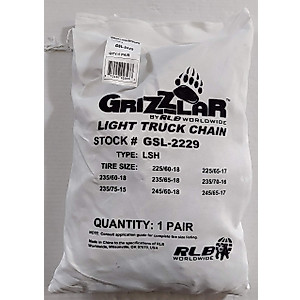 Grizzlar GSL-2229 Alloy Light Truck Ladder Tire Chains 225/55-18 225/55-19 235/60-18 235/65-17 235/70-16 LT235/75-15 245/65-17 255/55-18 255/60-17 30x9.50-15LT 30x9.50-16.5LT