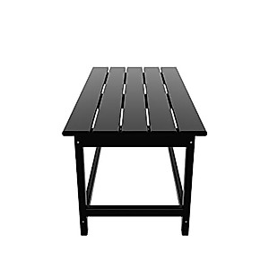WestinTrends Malibu Outdoor Coffee Table, 35" x 17.5" All Weather Poly Lumber Patio Adirondack Coffee Table for Garden Lawn Porch Balcony, Black