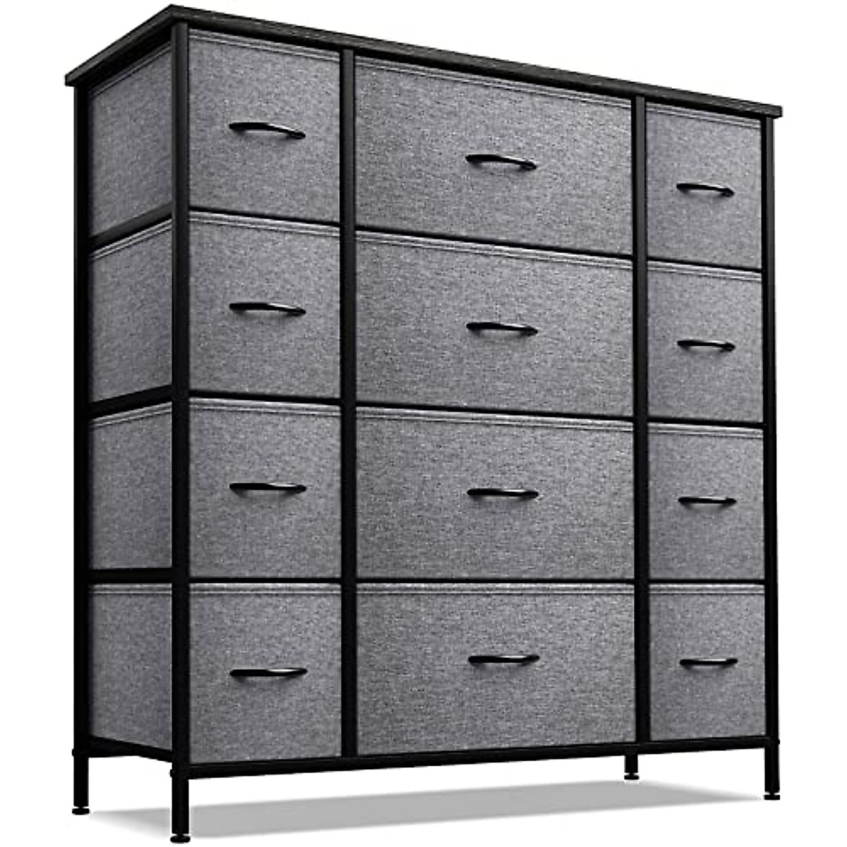Sorbus Dresser with 12 Drawers - Chest Organizer Unit with Steel Frame Wood Top & Handle Easy Pull Fabric Bins for Clothes - Large Storage Furniture for Bedroom, Hallway, Living Room, Nursery & Closet