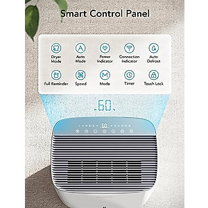 Govee Life Smart Dehumidifier for Basement 4,500 Sq.Ft, 50 to 109 Pint Auto Humidity Control Dehumidifier, Drain Hose, 2.0Gal Bucket, Energy Star Most Efficient 2023, WiFi Dehumidifiers for Large Room