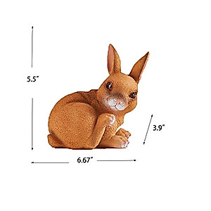 shumi Garden Statue Bunny Garden Decor-Solar Garden Statue Rabbit Solar Powered Resin Animal Sculpture for Indoor Outdoor Decorations, Patio Yard Lawn Ornaments