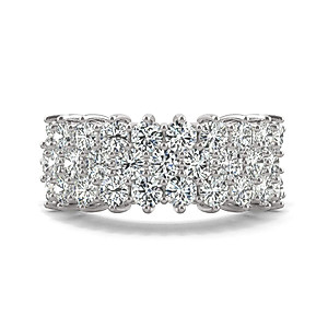 White Gold 3.0mm Moissanite by Charles & Colvard Round Three-Row Band Size 7 3.00cttw DEW
