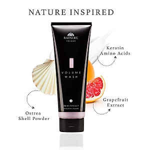 RAINCRY Volume Shampoo & Conditioner Bundle Set - 236mL - For Fine to Normal Hair - Free From Parabens, Sulfates, and Phthalates - Natural, Professional Hair Product