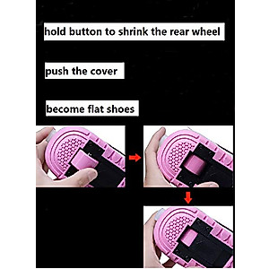 Ehauuo Kids Wheels Shoes with Lights Rechargeable Roller Skates Shoes Retractable LED Flashing Sneakers Wheels Shoes for Unisex Girls Boys Beginners Gift