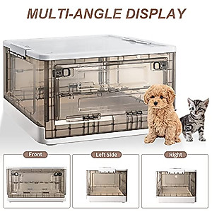HKDQ Puppy Incubator, Pet Incubator Box Large PET Brooder Nursery,Nebulization Box,Kitten Incubator,Incubator for Puppies with Pet Heating Pad and Pet Medicine Feeder（55L）