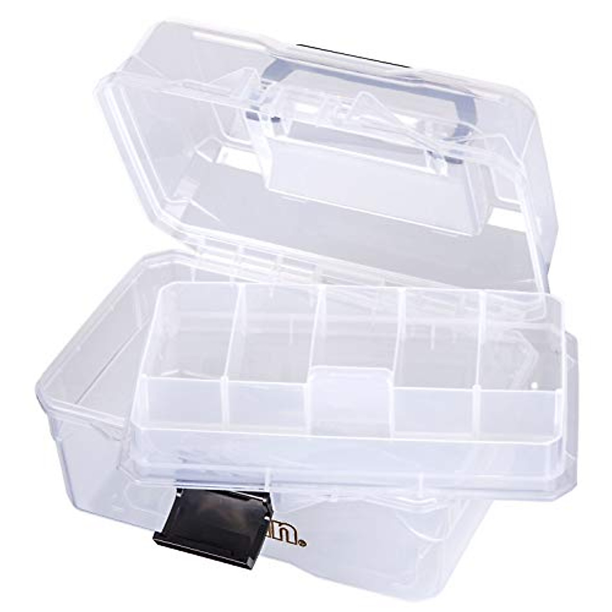 ArtBin 6890AG Small Project Box, Portable Art & Craft Organizer with Lift-Out Tray, [1] Plastic Storage Case, Clear