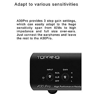 Topping A30 Pro NFCA Headphone Amplifier OPA1656 4PIN XLR 4.4MM 6.35MM Output Balanced Input Amplifier (Black)