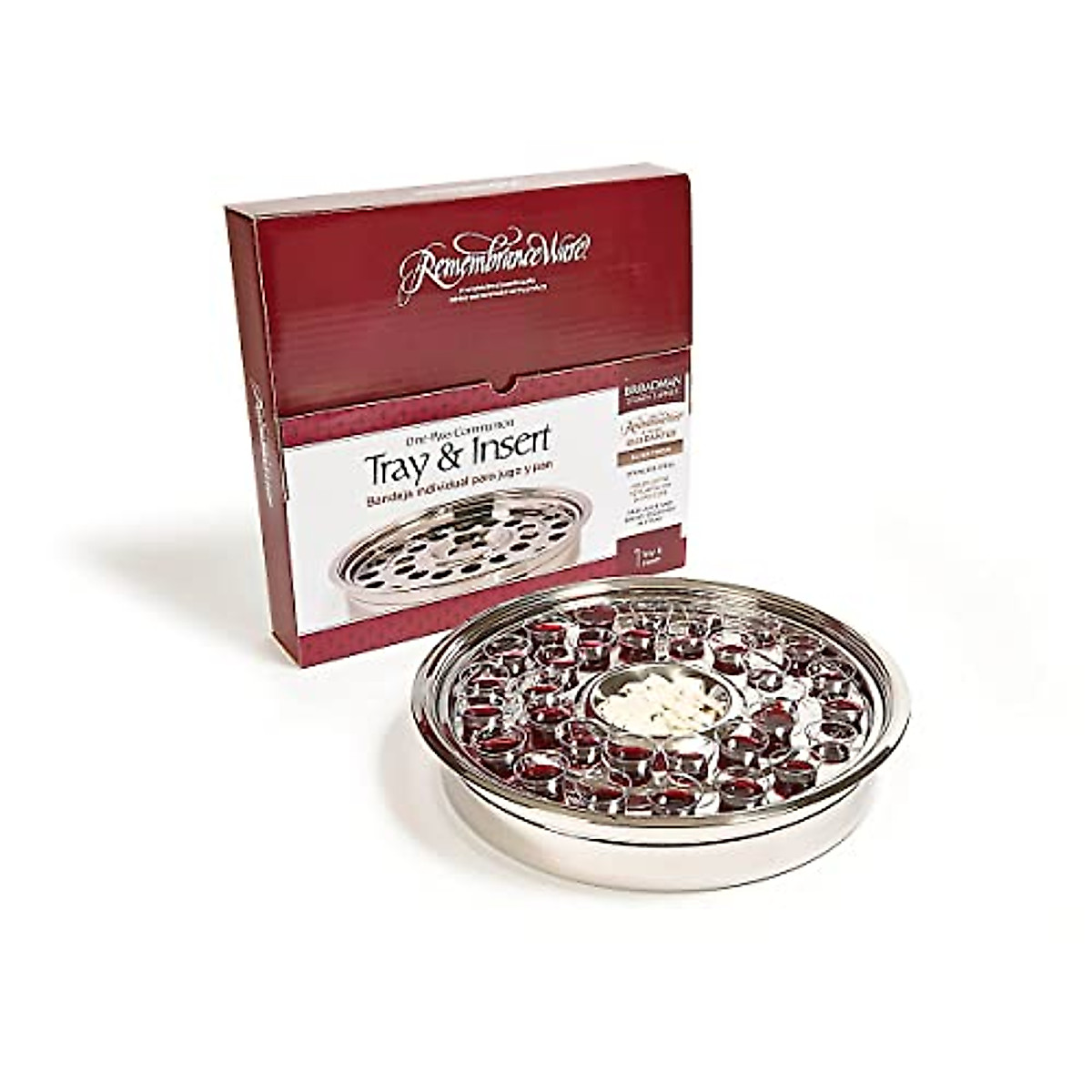 Broadman Church Supplies RemembranceWare Communion One Pass Tray & Insert, Silver