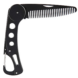 Men Mustache Beard Comb Stainless Steel Foldable Antioxidant Beard Comb for Travel and Daily Use Portable Shaving Comb with Opening Function