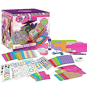 Card Crafting Explosion Arts and Crafts Box - Birthday Gift Box to Tween - DIY Greeting Cards Stationary Set – Make Your Own Card Crafts Age 6+