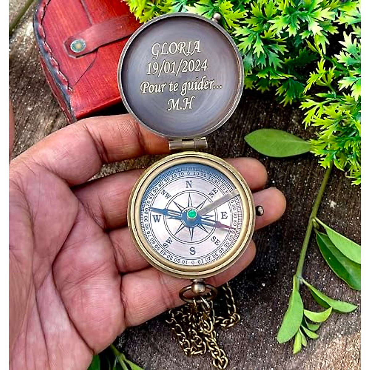 Personalized Engraved Compass. Handmade Brass Compass for Men's & Women's, Husband Gifts, Fathers Day, Anniversary, Wedding Gift for Him, Fiance Gift